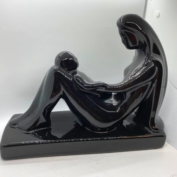 Haeger | Art | Royal Haeger Huge Mother And Child Black Glaze Large ...